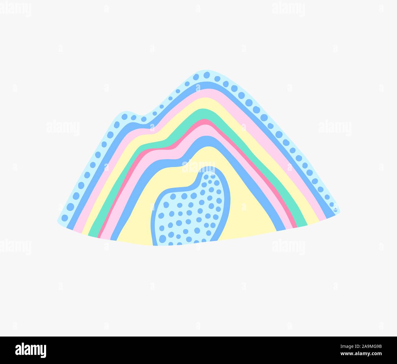 vector illustration of color decorative mountain or hill Stock Vector ...