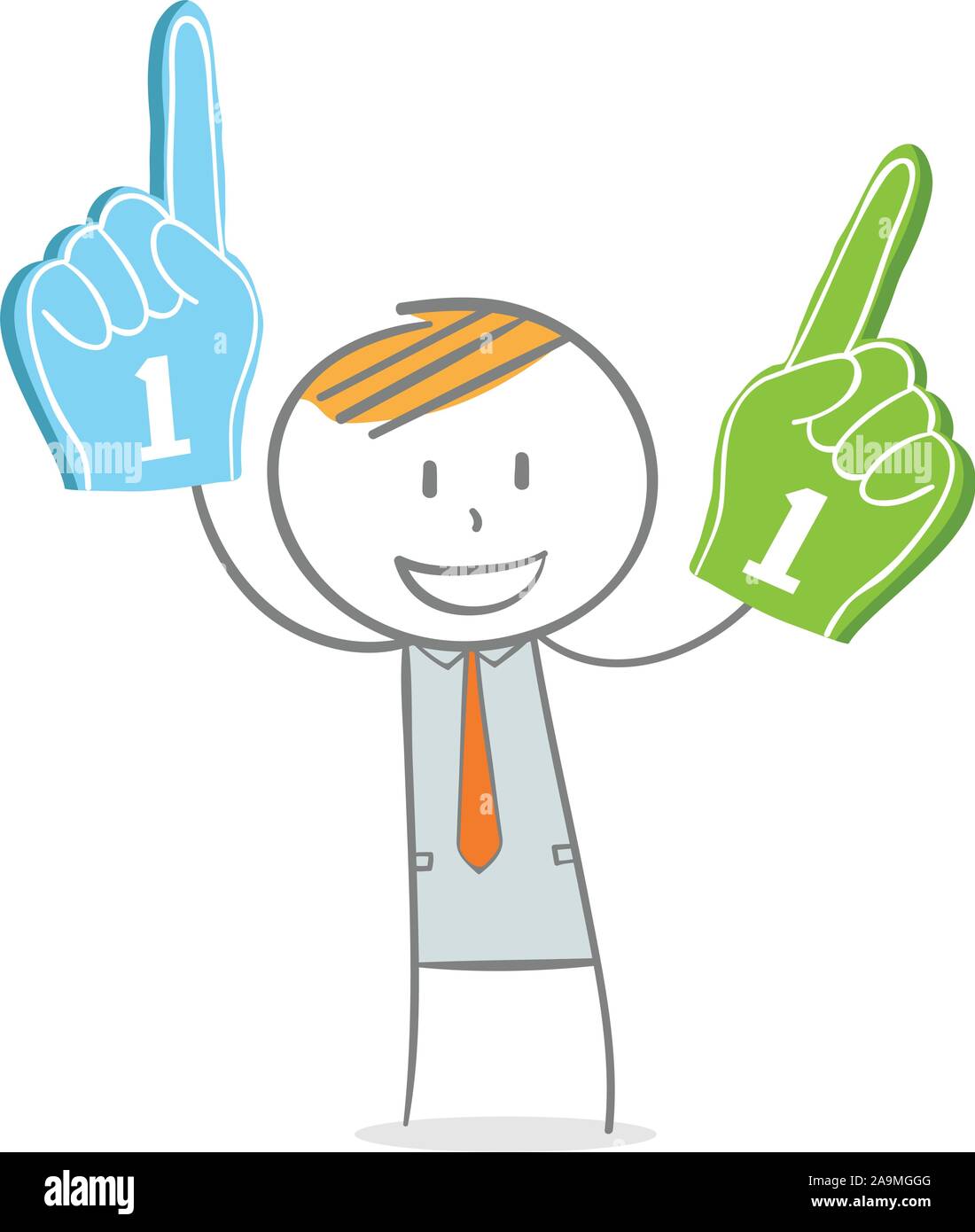 Doodle stick figure: Businessman with number #1 hand foam Stock Vector ...