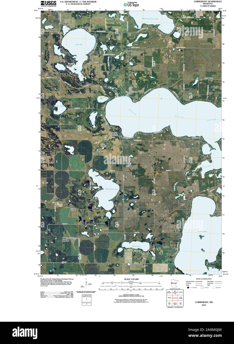 USGS TOPO Map MInnesota MN Cormorant 20100820 TM Restoration Stock ...