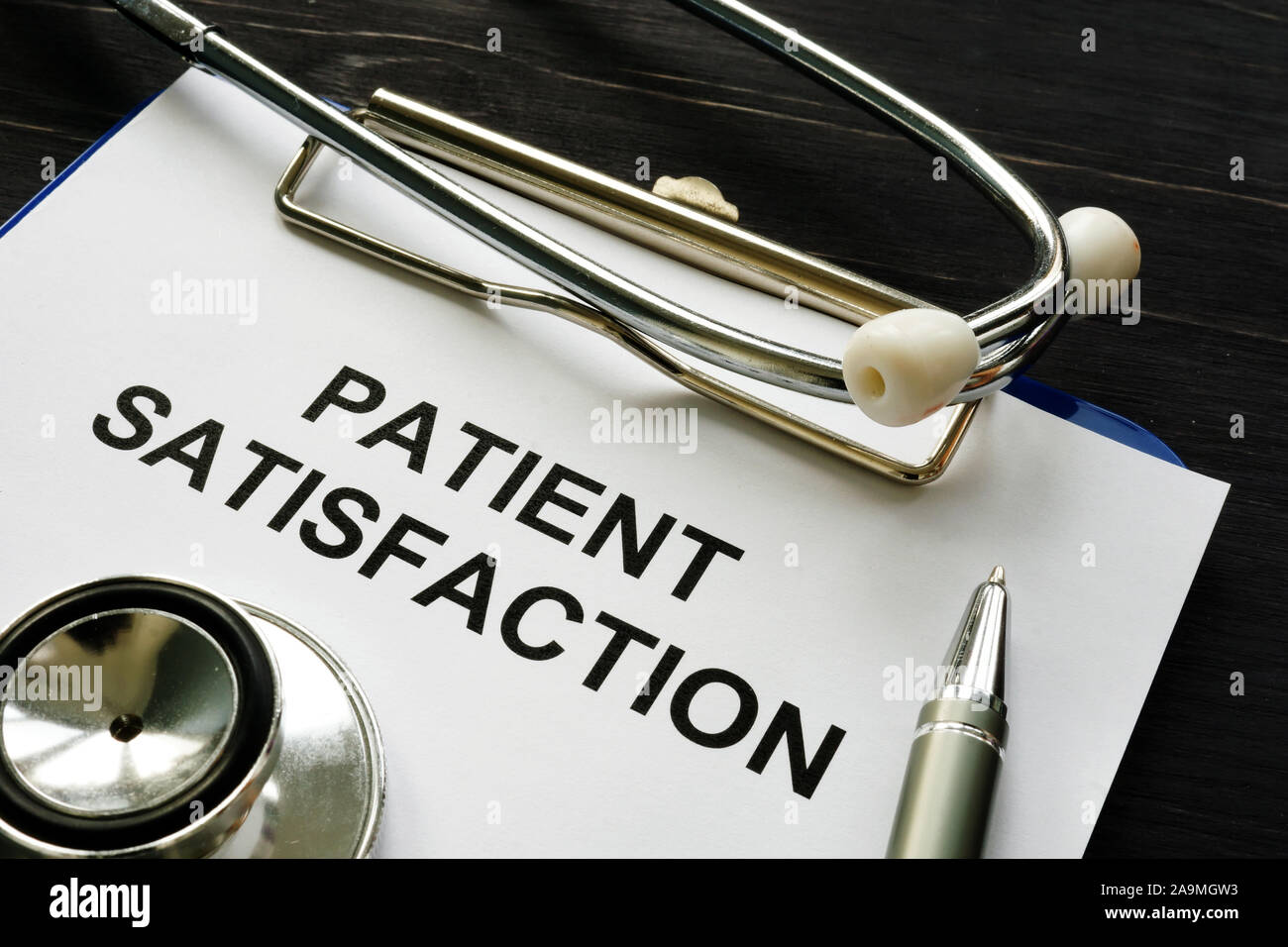 Patient satisfaction survey and clipboard Stock Photo - Alamy