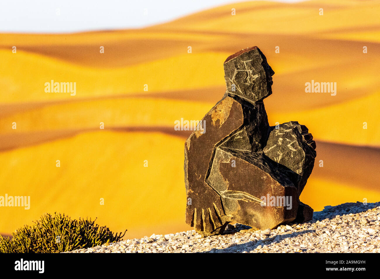 A statue in the desert of swakopmund in Namibia, Africa Stock Photo - Alamy