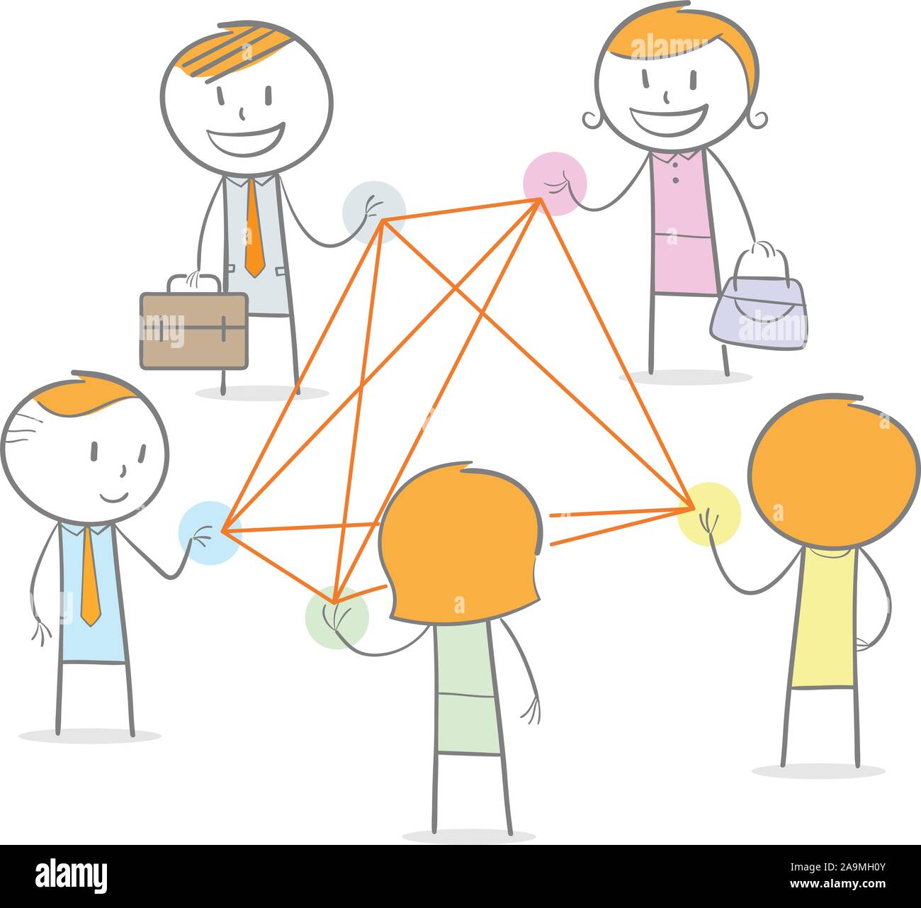 Business Network Connection Stick Figure Stock Photos & Business ...