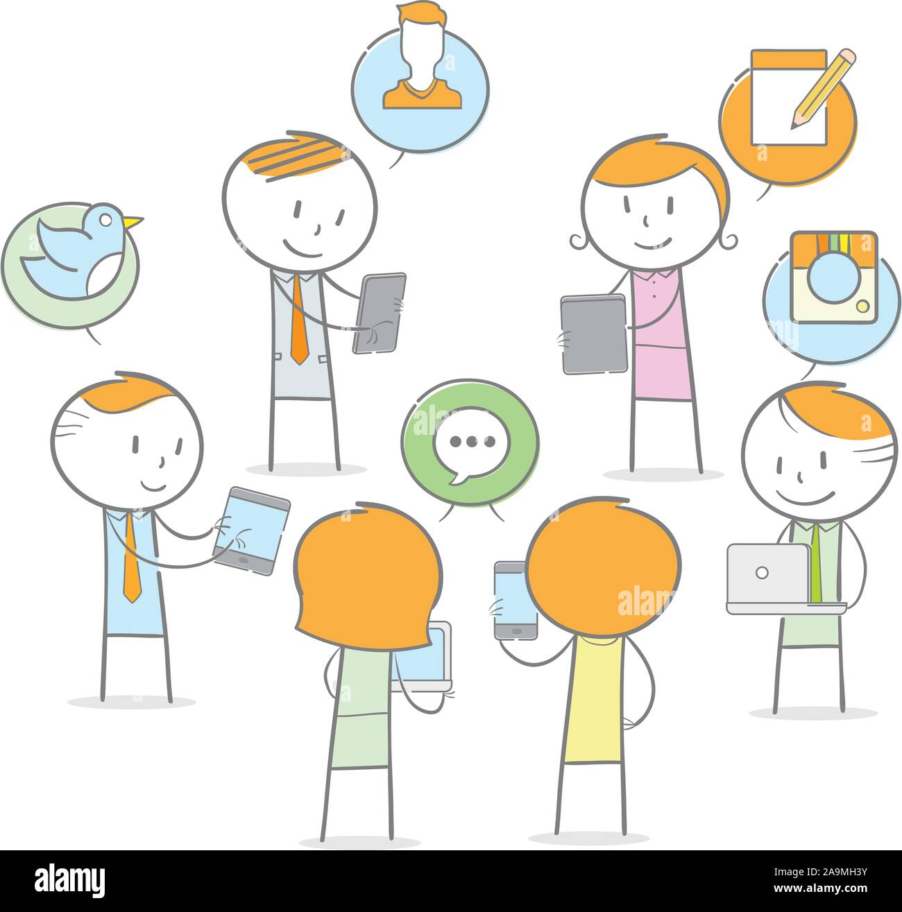 Stick figures in a circle Stock Vector Images - Alamy