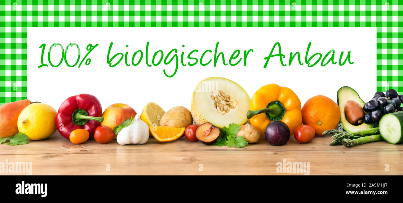 German Organic cultivation fruit and vegetables background Stock Photo ...