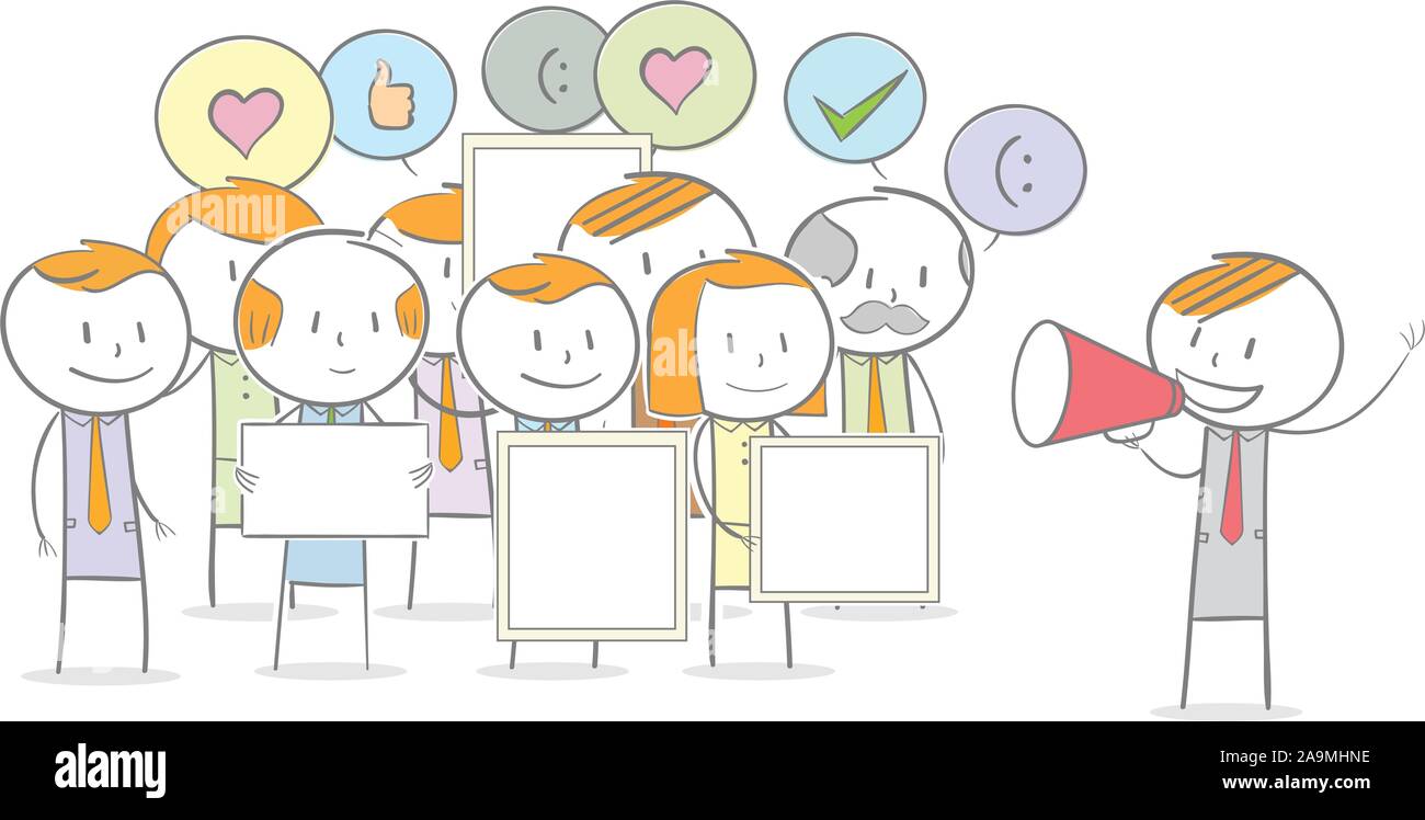 Doodle stick figure: A teacher giving a lecture in a class Stock Vector ...