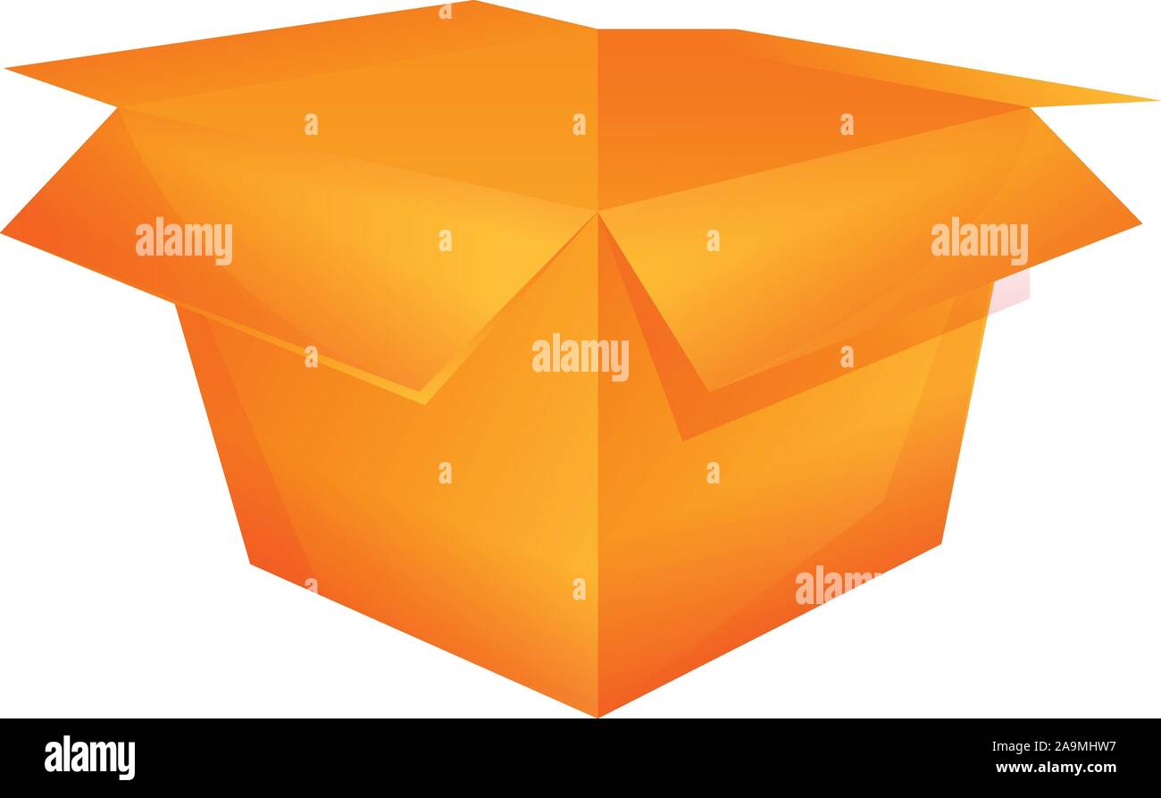 Empty carton box icon. Cartoon of empty carton box vector icon for web ...