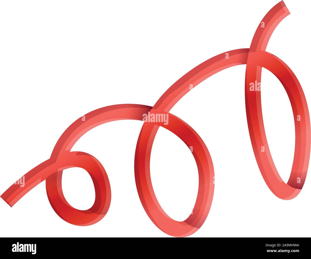 Red curly serpentine icon. Cartoon of red curly serpentine vector icon ...