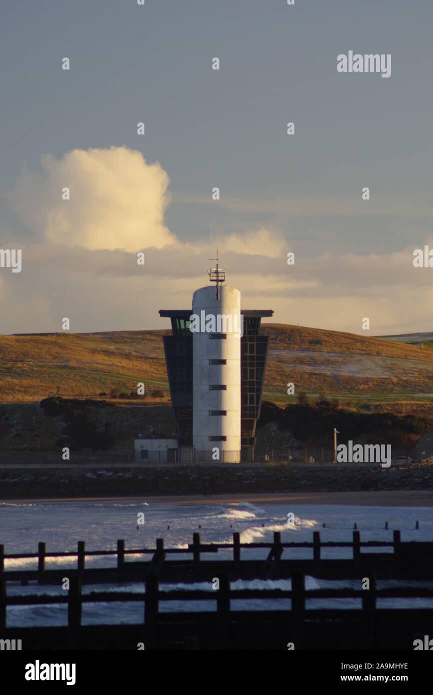 Aberdeen Harbour Control Tower, on a Winters Evening. Scotland, UK ...