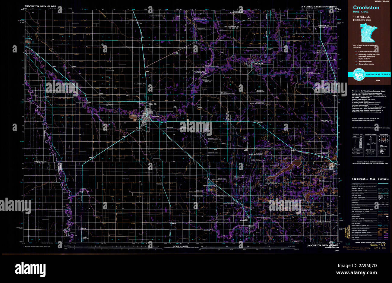 Map of crookston hi-res stock photography and images - Alamy