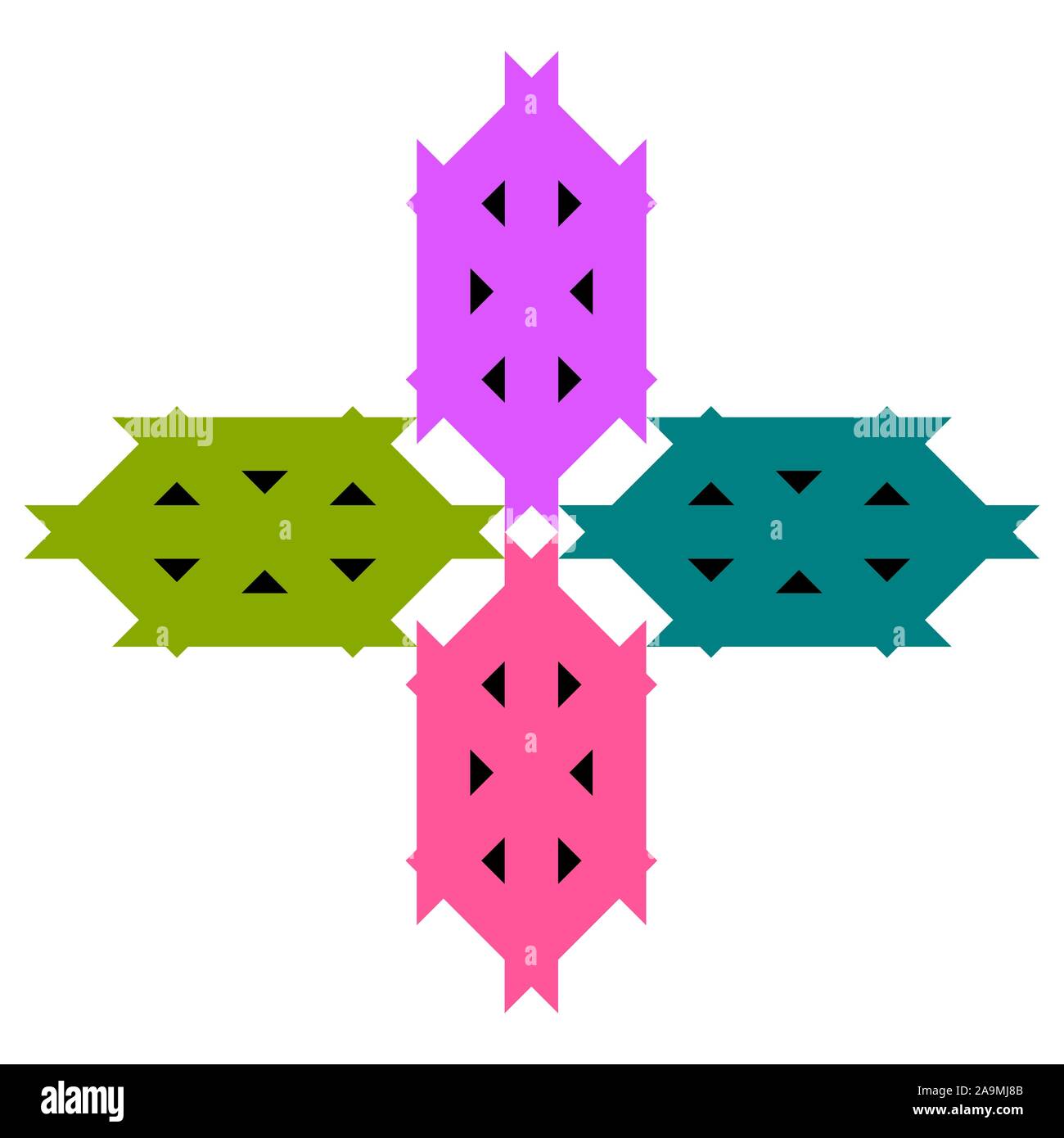 Abstract geometric colorful cross. plus sign, vector illustration Stock ...