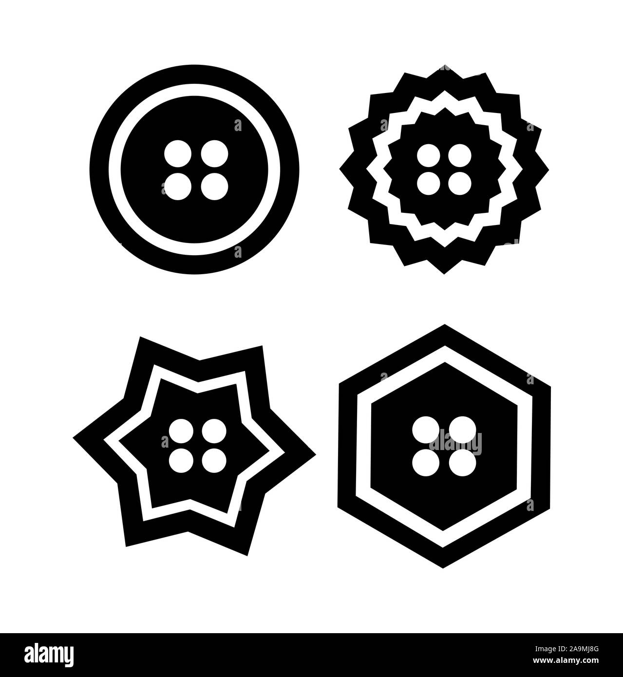 A set of clothing buttons, sewing icon, logo vector design Stock Vector ...