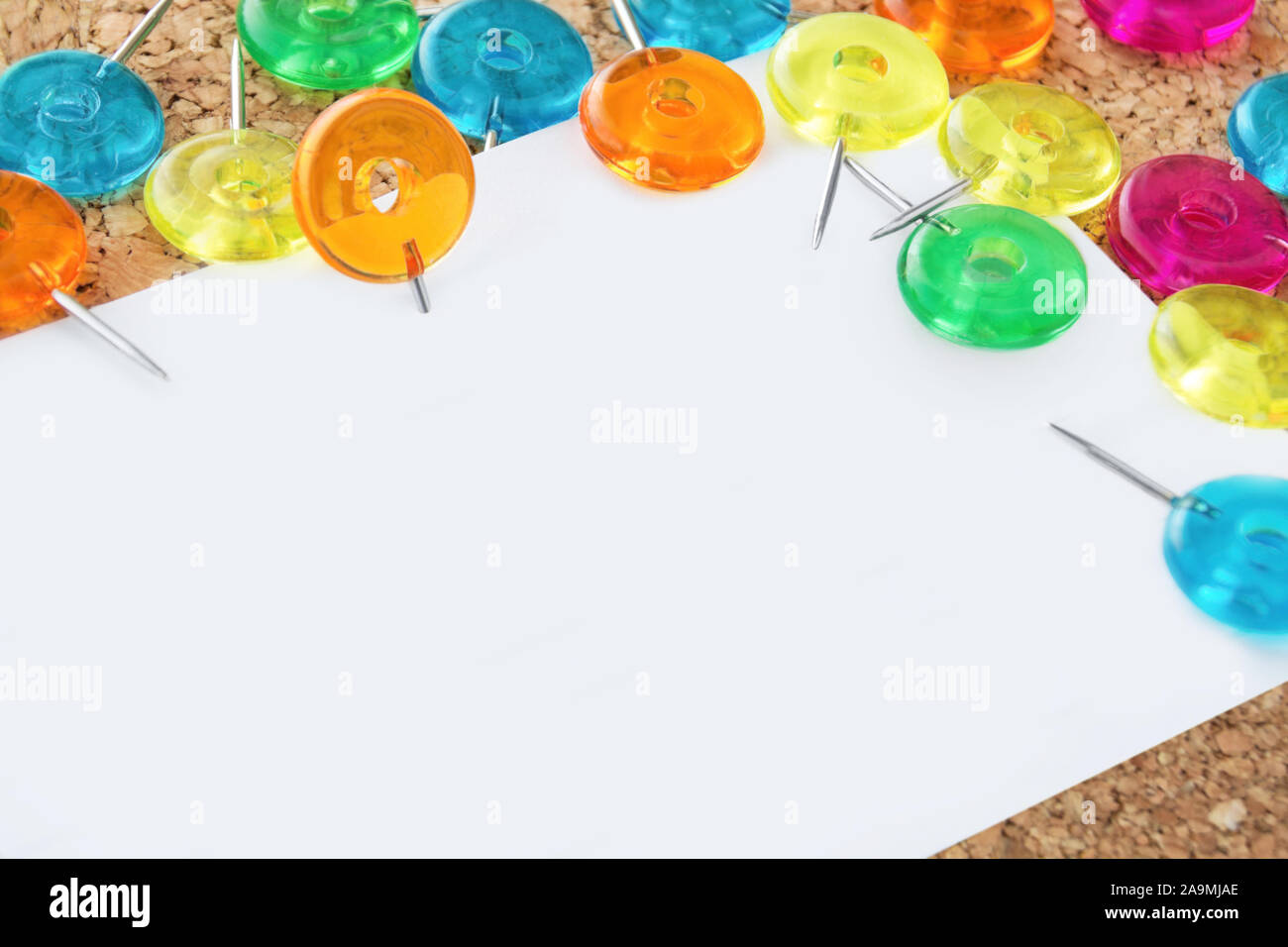 Pin needles and label Stock Photo - Alamy