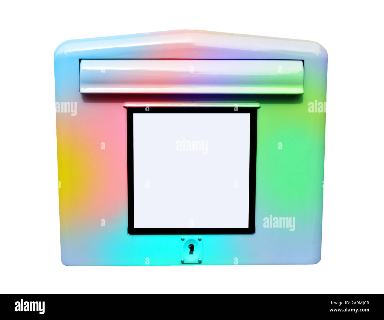 Colourful letterbox on white background Stock Photo - Alamy