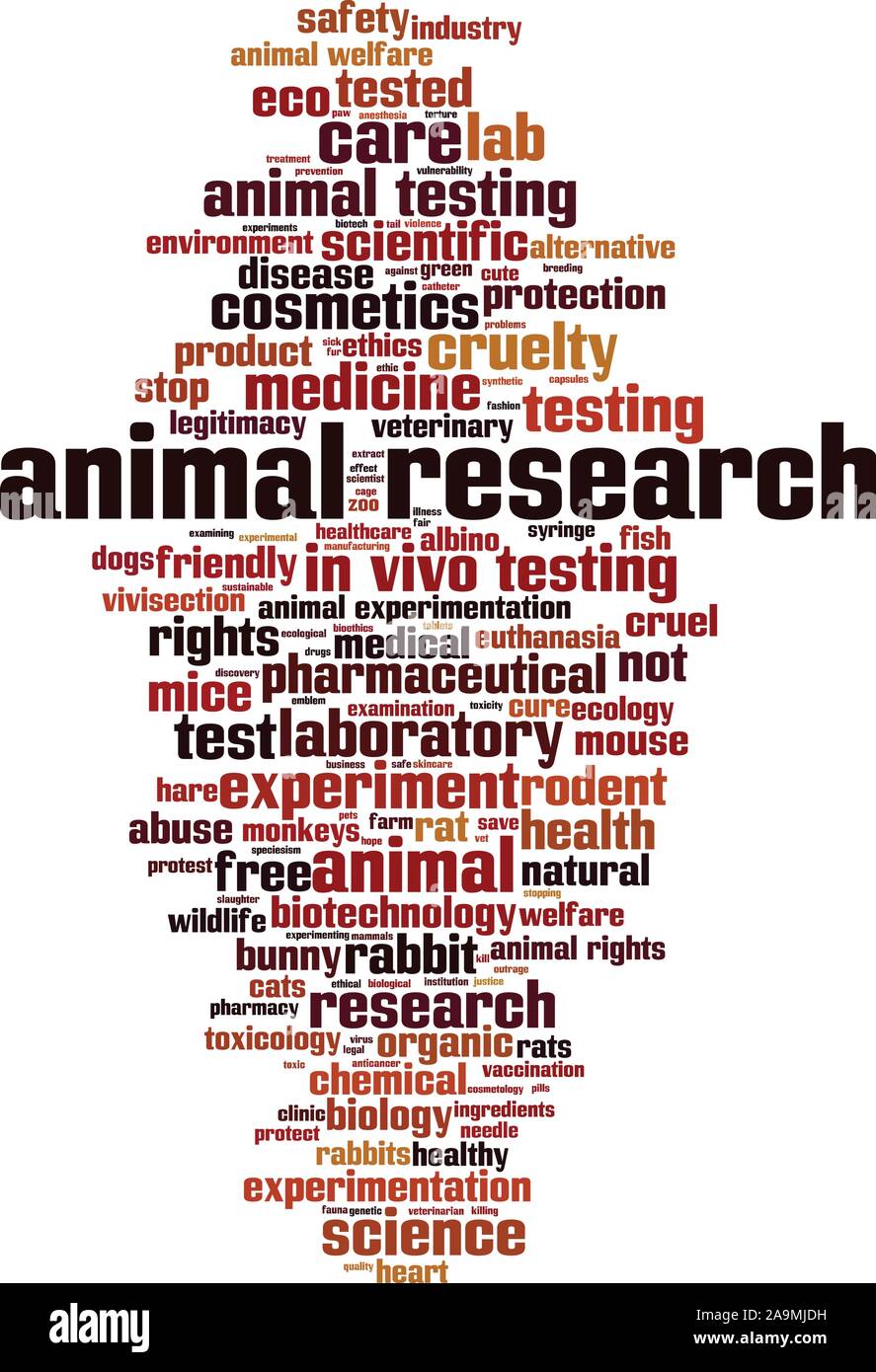 Animal research word cloud concept. Collage made of words about animal ...