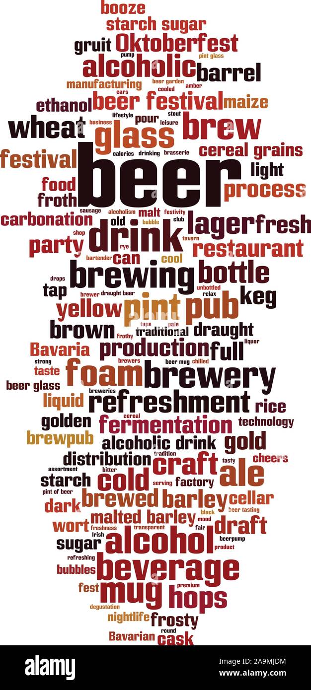 Beer word cloud concept. Collage made of words about beer. Vector ...