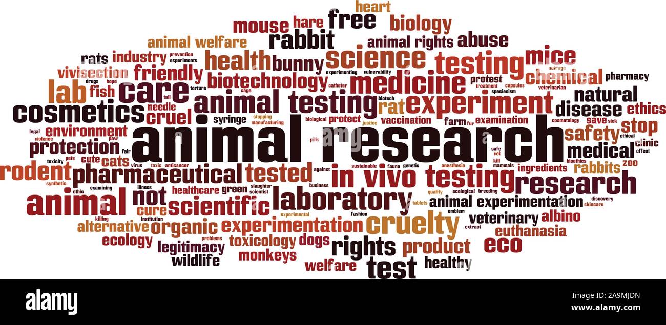 Animal research word cloud concept. Collage made of words about animal ...