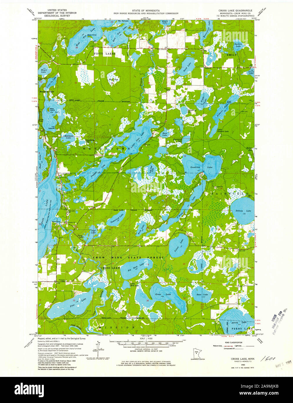 Map of cross lake Cut Out Stock Images & Pictures - Alamy