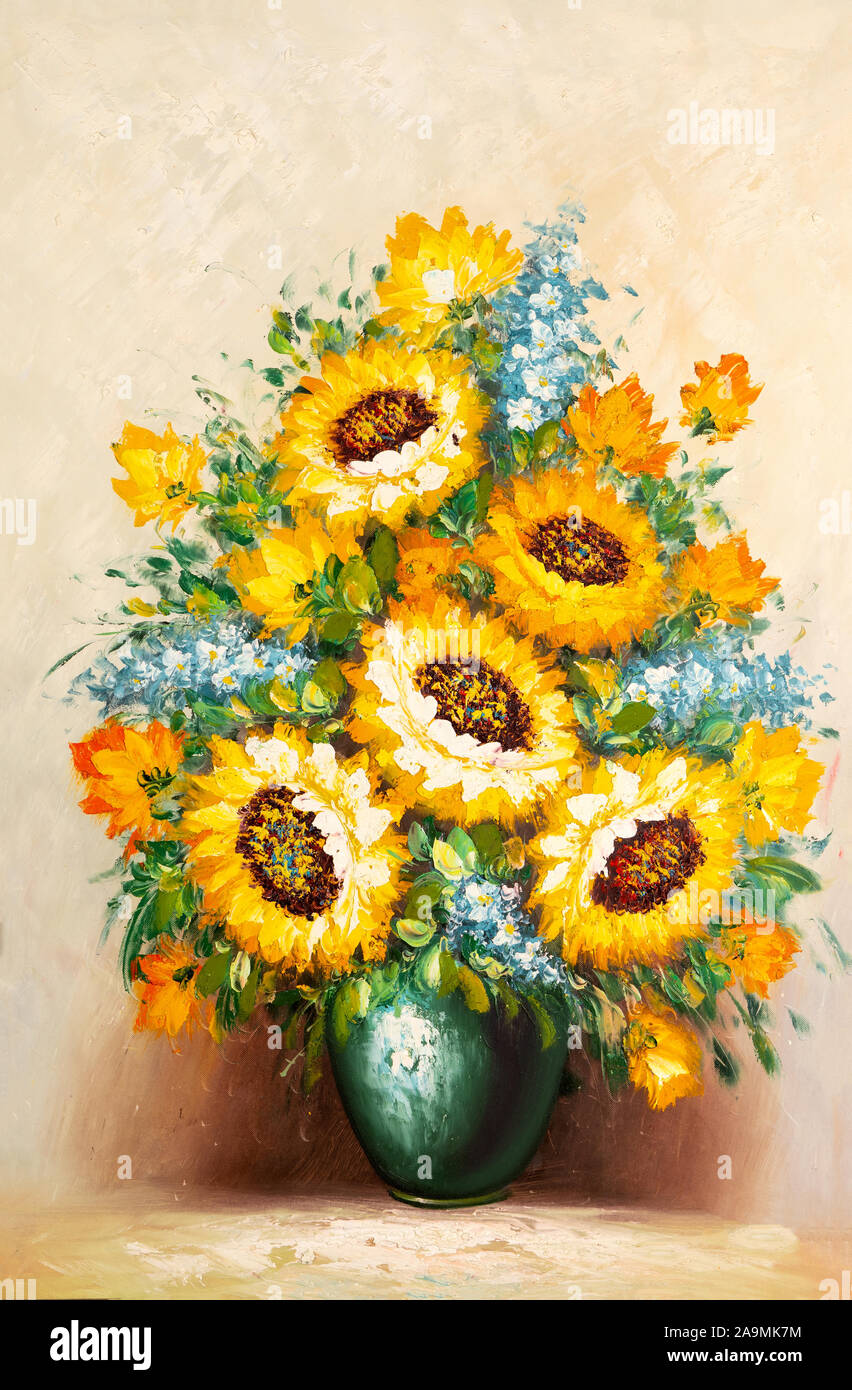 Sunflowers Vase Painting