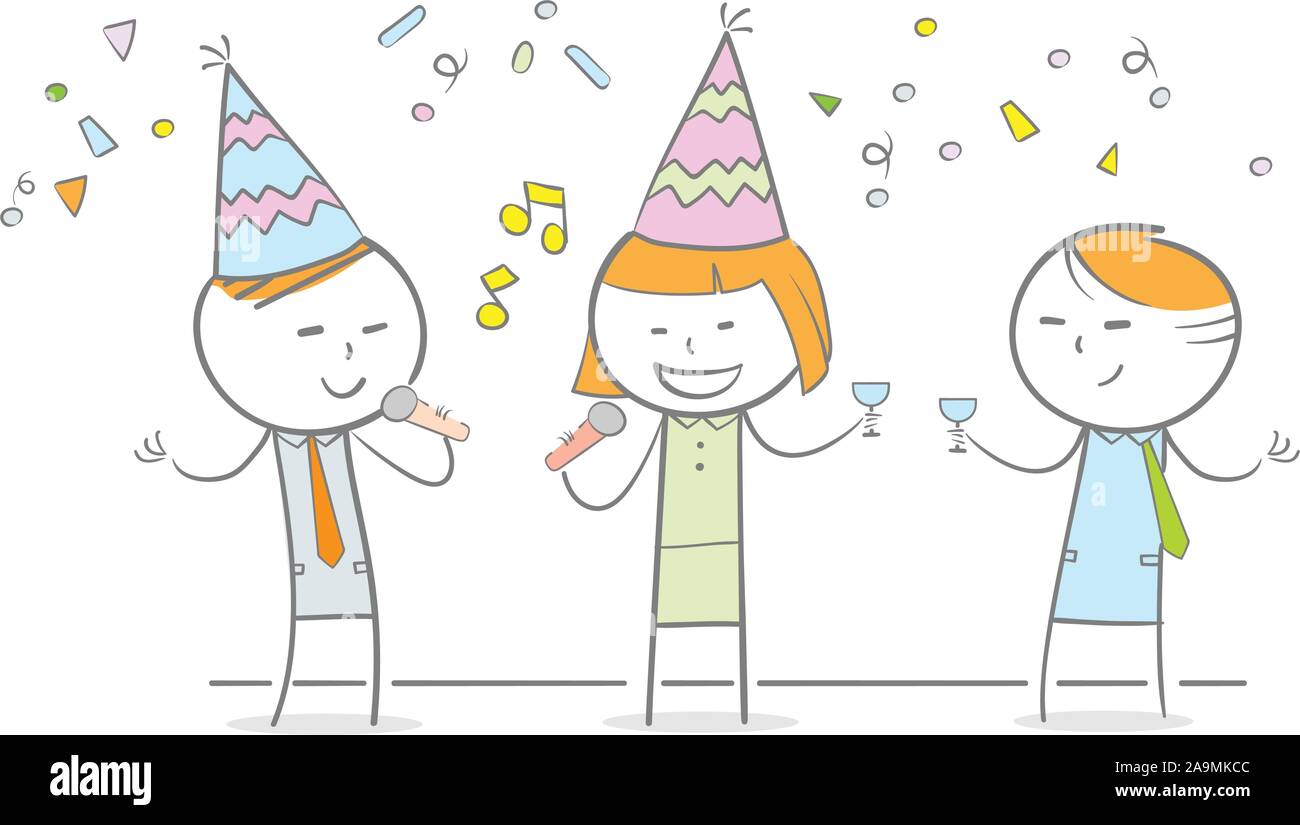 Stick figure illustration party hi-res stock photography and images - Alamy