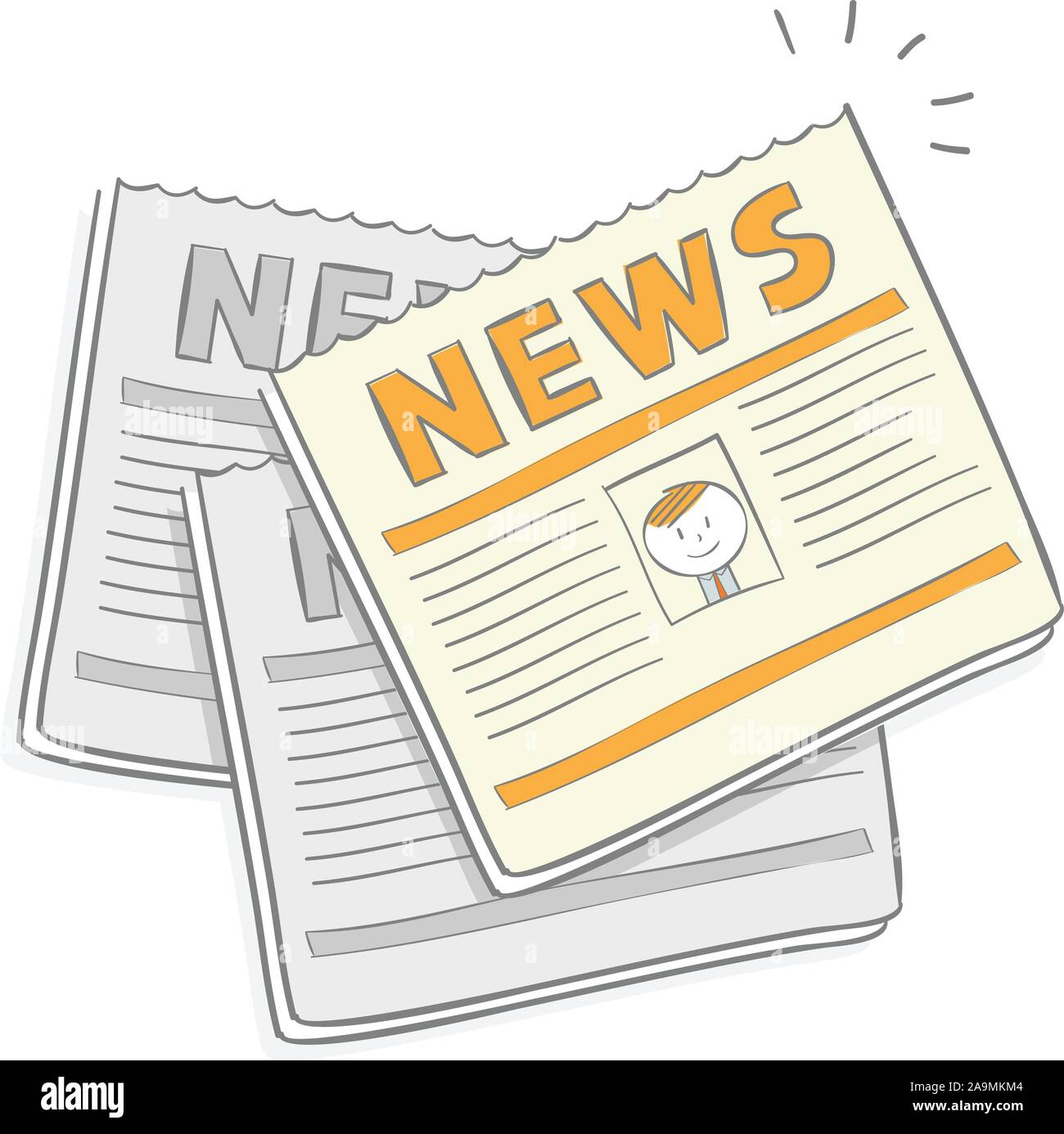 Doodle cartoons of newspapers Stock Vector Image & Art - Alamy