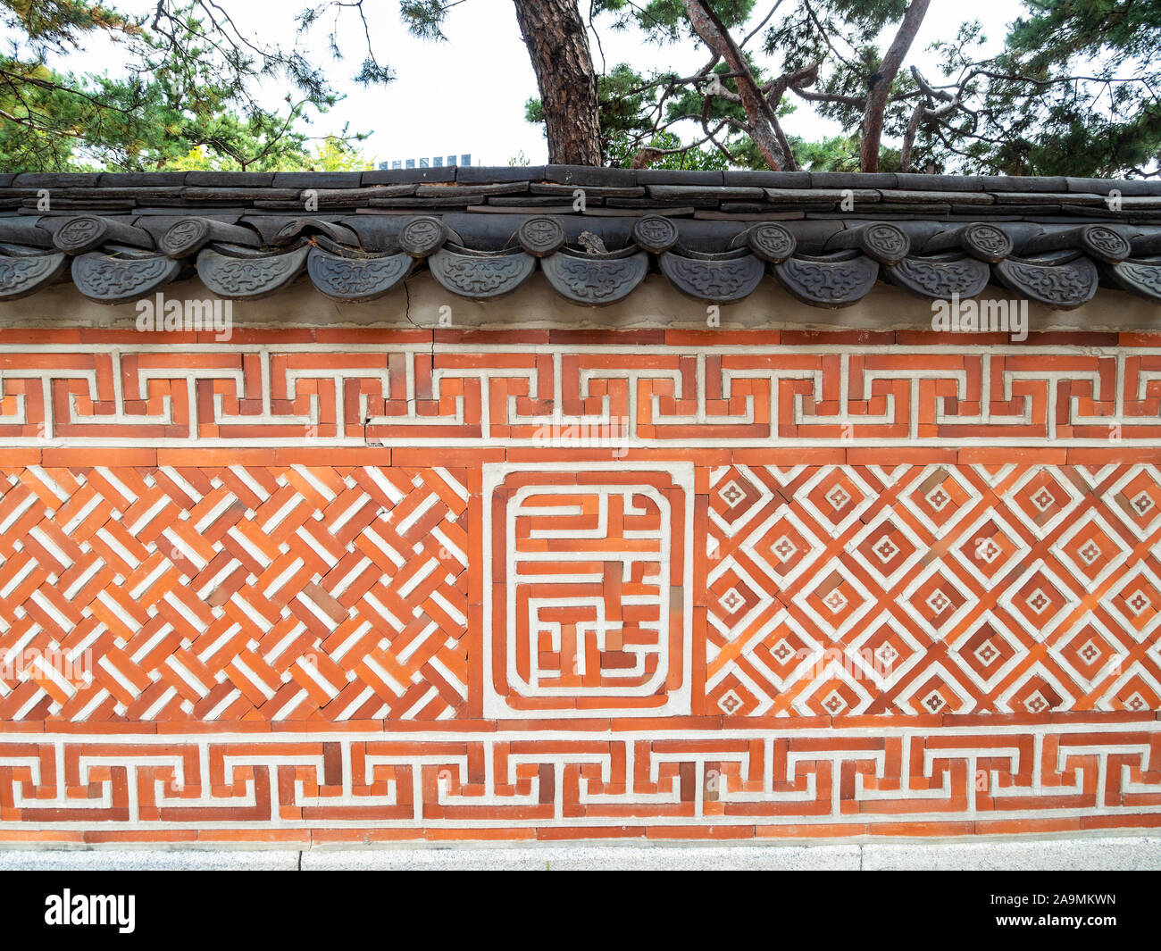 SEOUL, SOUTH KOREA - OCTOBER 31, 2019: ornamental fence of Unhyeongung ...