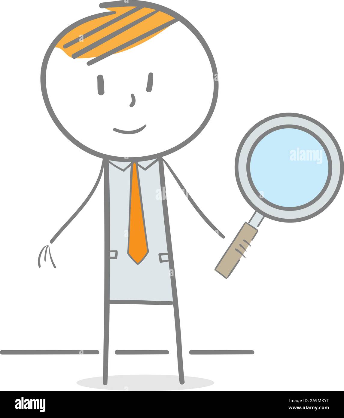 Doodle stick figure holding a magnifying glass Stock Vector Image & Art ...