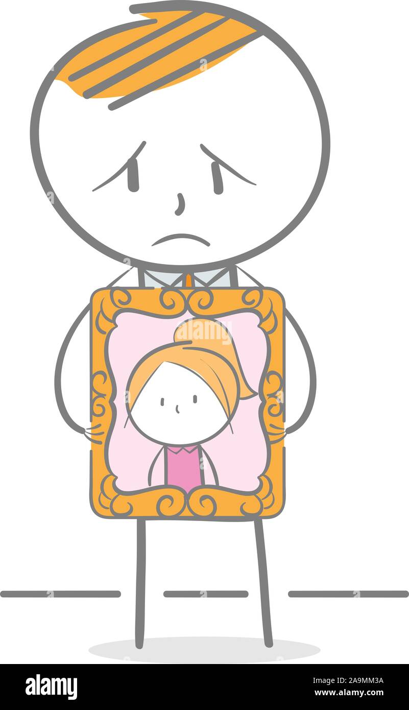 Stick Figure Illustration Sad Cut Out Stock Images & Pictures - Alamy