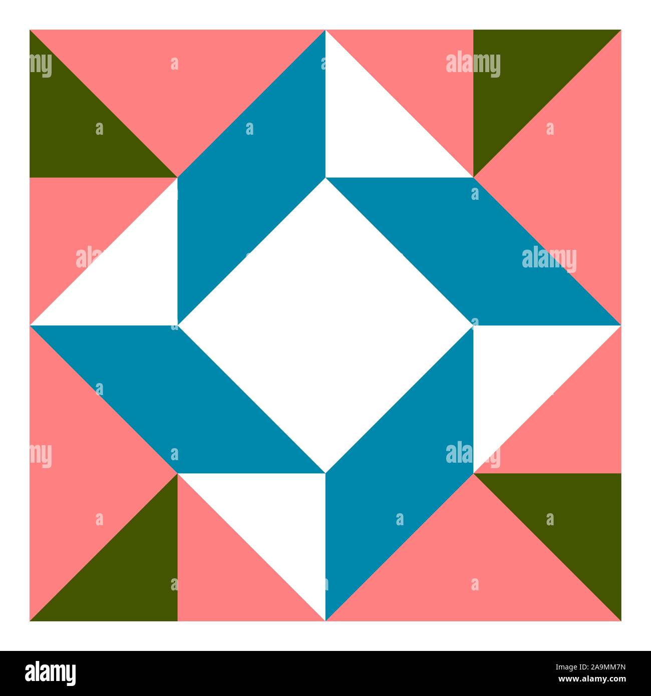 Barn quilt pattern, Patchwork design, Abstract geometric tiled trail Vector illustration Stock ...