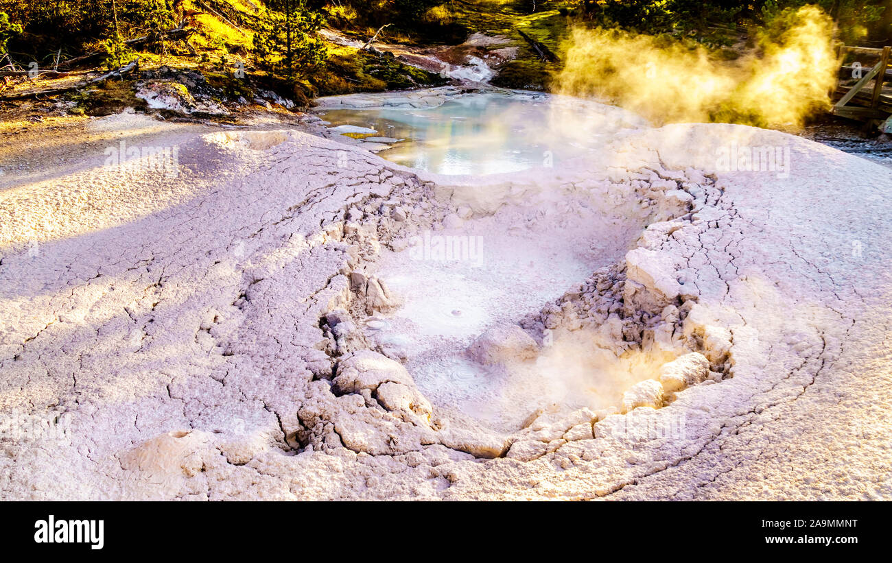Bubbling Mud in the Artist's Paint Pot Geysers in Yellowstone National ...