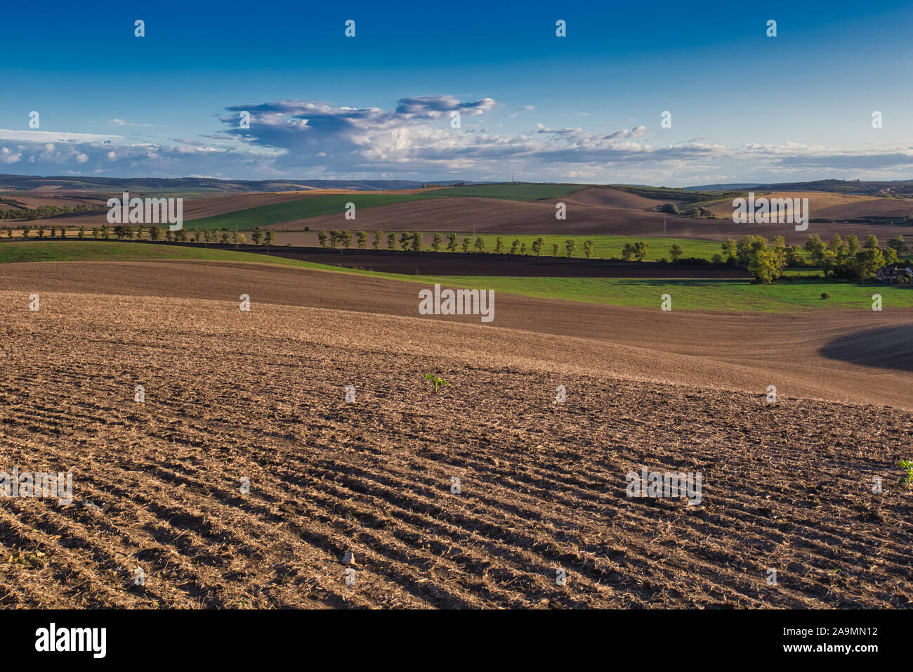 Moravian Tuscany – rolling landscape in south Moravia near Kyjov town ...