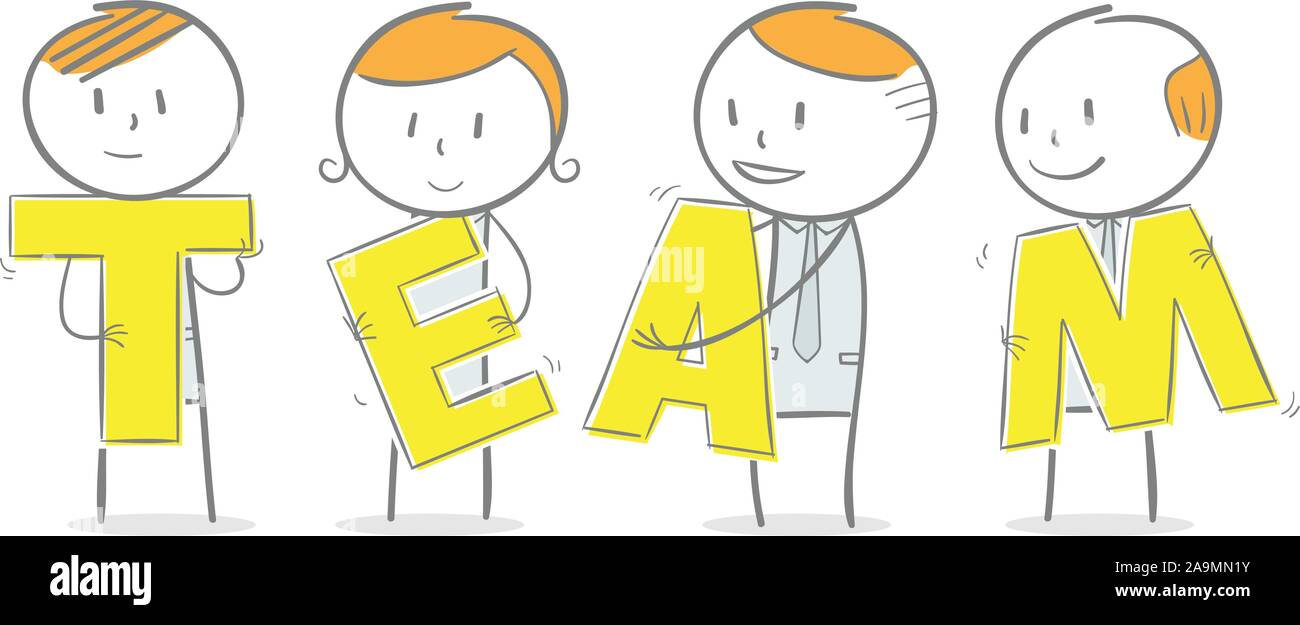 Stick figure cooperation Stock Vector Images - Alamy
