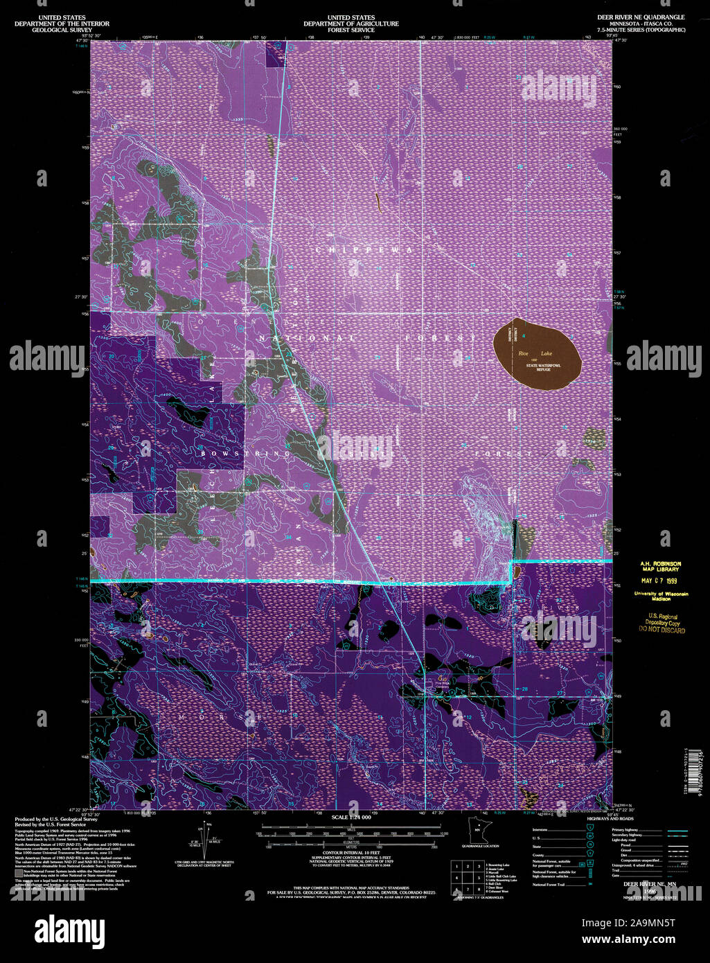 Map of deer river hi-res stock photography and images - Alamy
