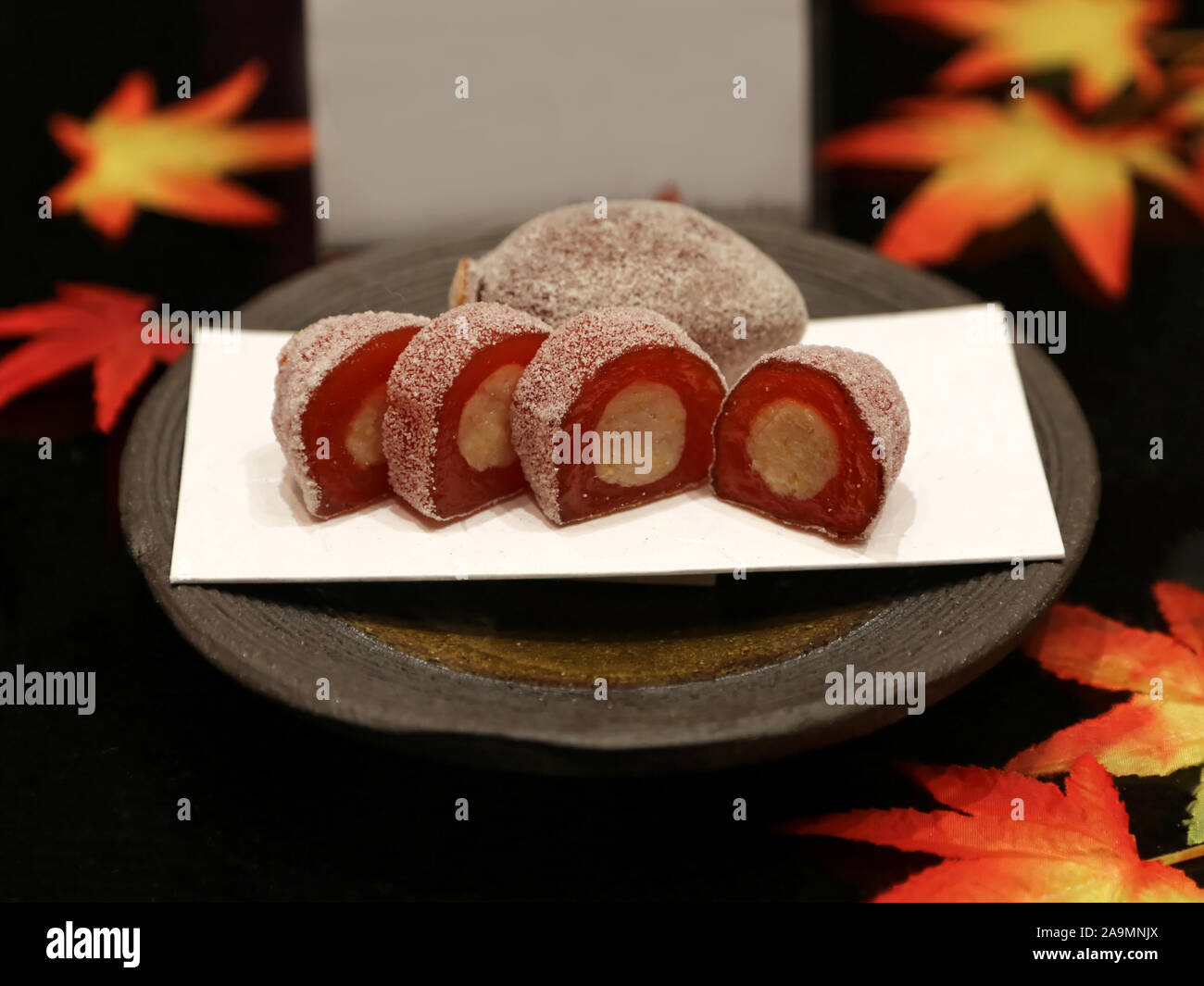 Suikansyuku Dry Persimmon Filled With White Bean Paste Japanese Dessert ...