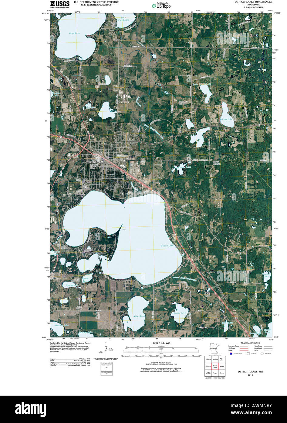 Minnesota lakes map Cut Out Stock Images & Pictures - Alamy