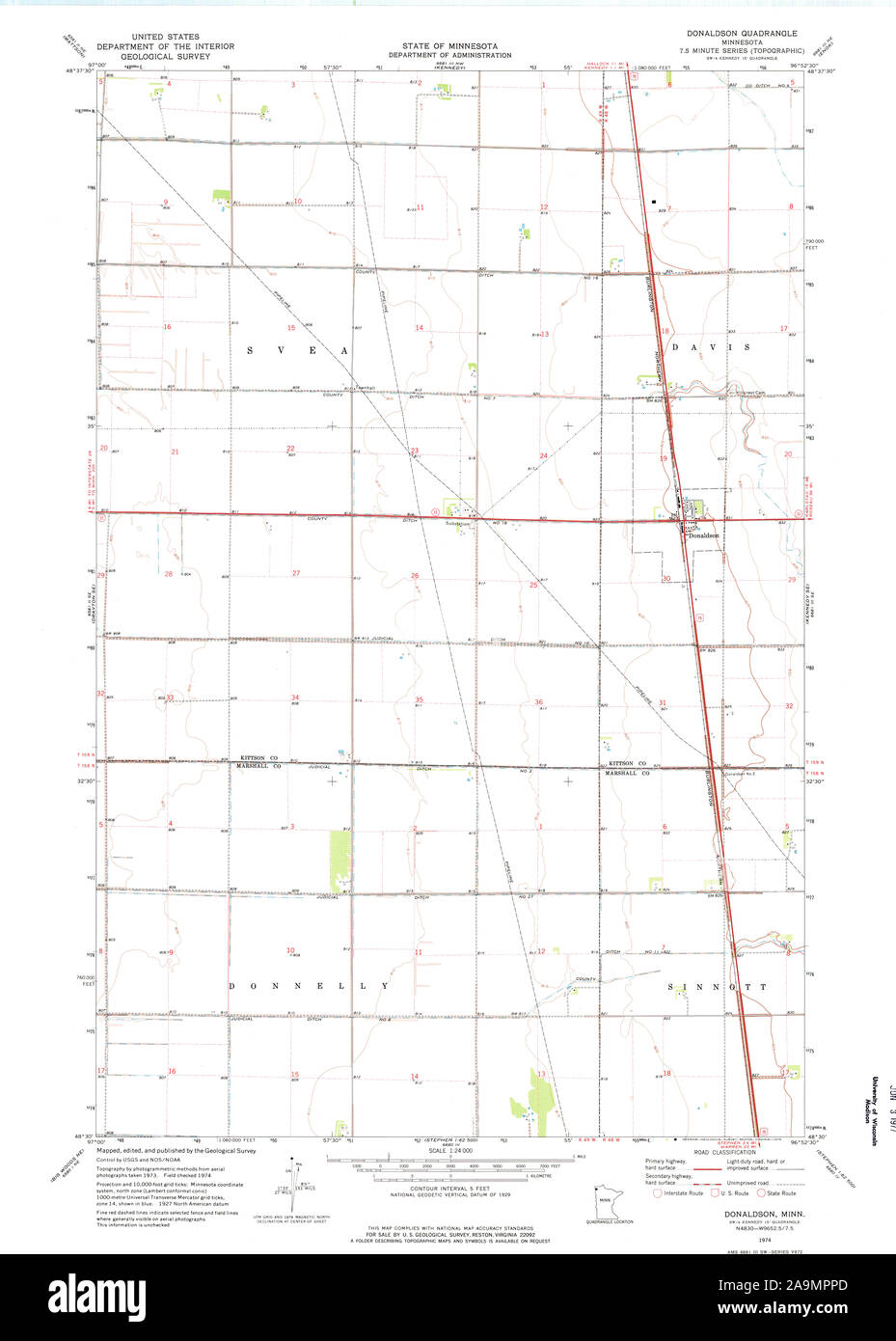 Map of donaldson minnesota hi-res stock photography and images - Alamy