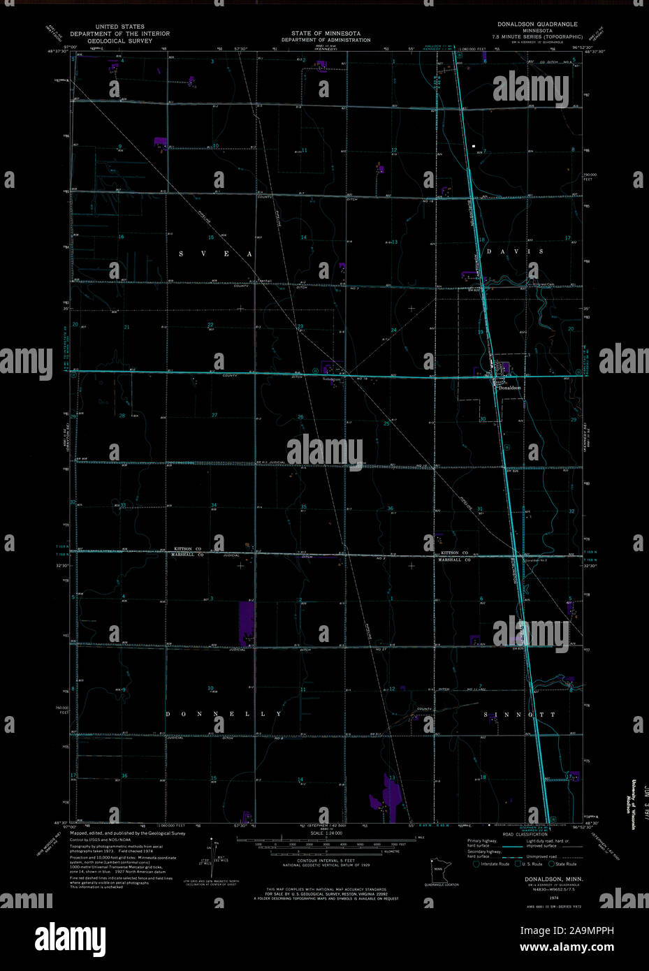 Map of donaldson minnesota hi-res stock photography and images - Alamy