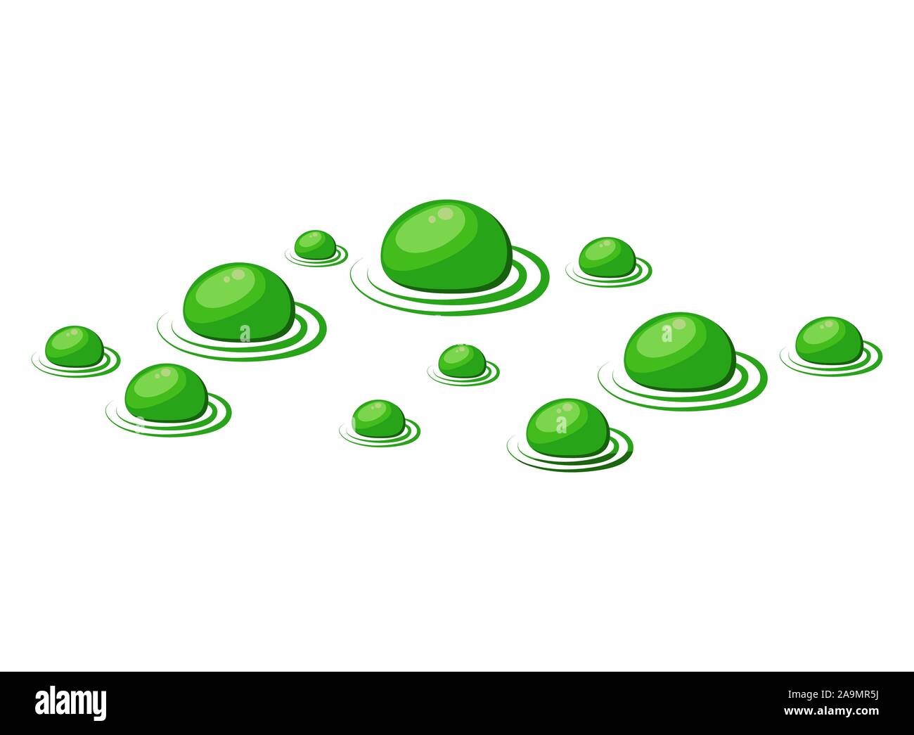 Bubbles green poison, toxic in witches brew isolated on white ...