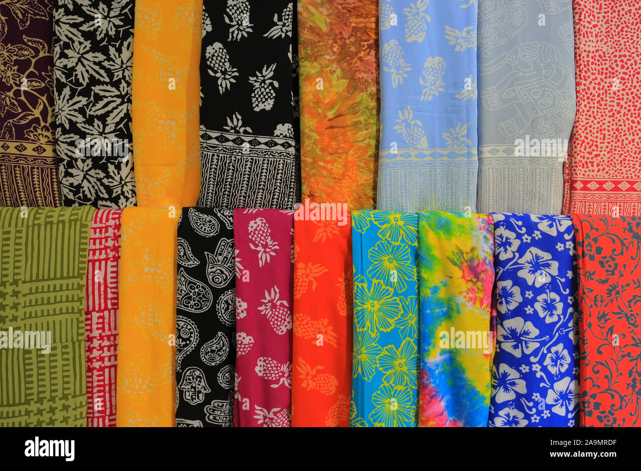 Color shawls close-up for sale in the store Stock Photo - Alamy