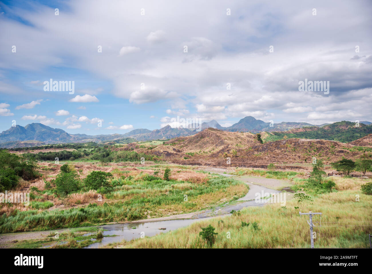 Vast valley of Zambales in the Philippines with its mountains in the ...
