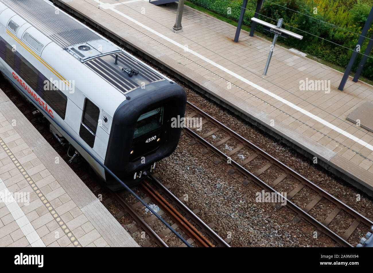 Orestad, Denmark - September 4, 2019: Suburban Copenhagen railroad ...