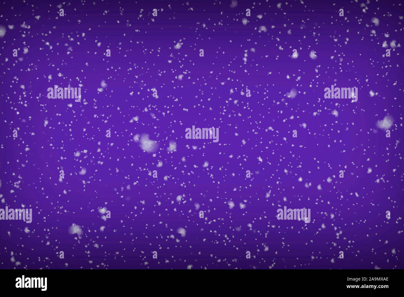 Realistic snowfall on abstract purple background. 3d illustration Stock ...