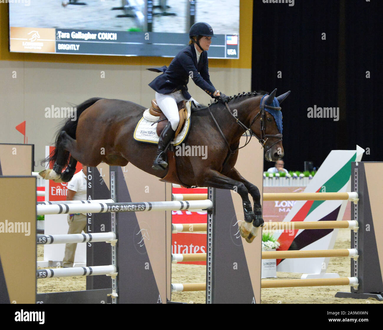 LOS ANGELES, CA. October 01, 2015: Tara Gallagher Couch (USA) riding ...