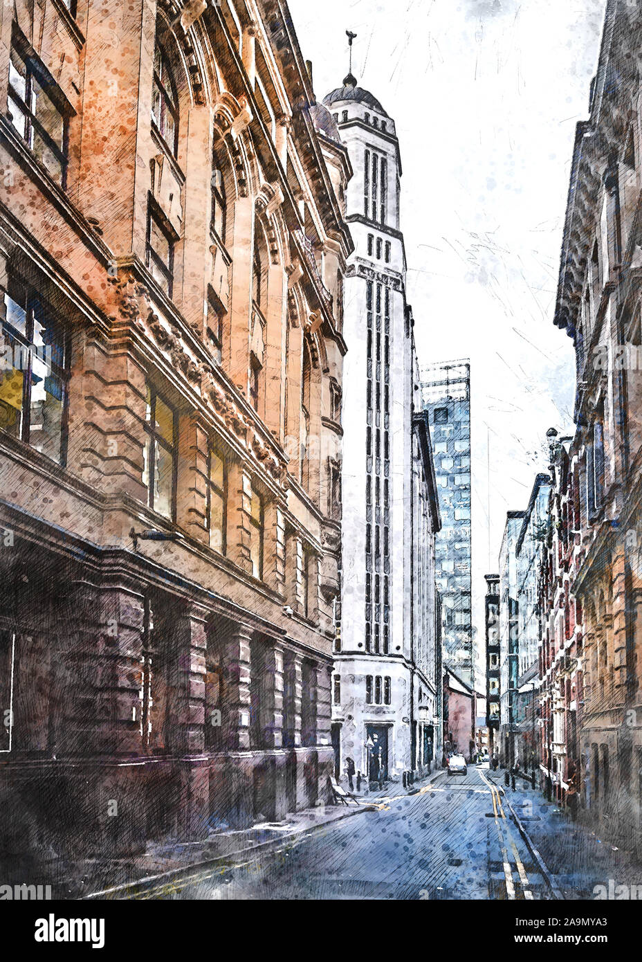 Manchester painting landscape hi-res stock photography and images - Alamy