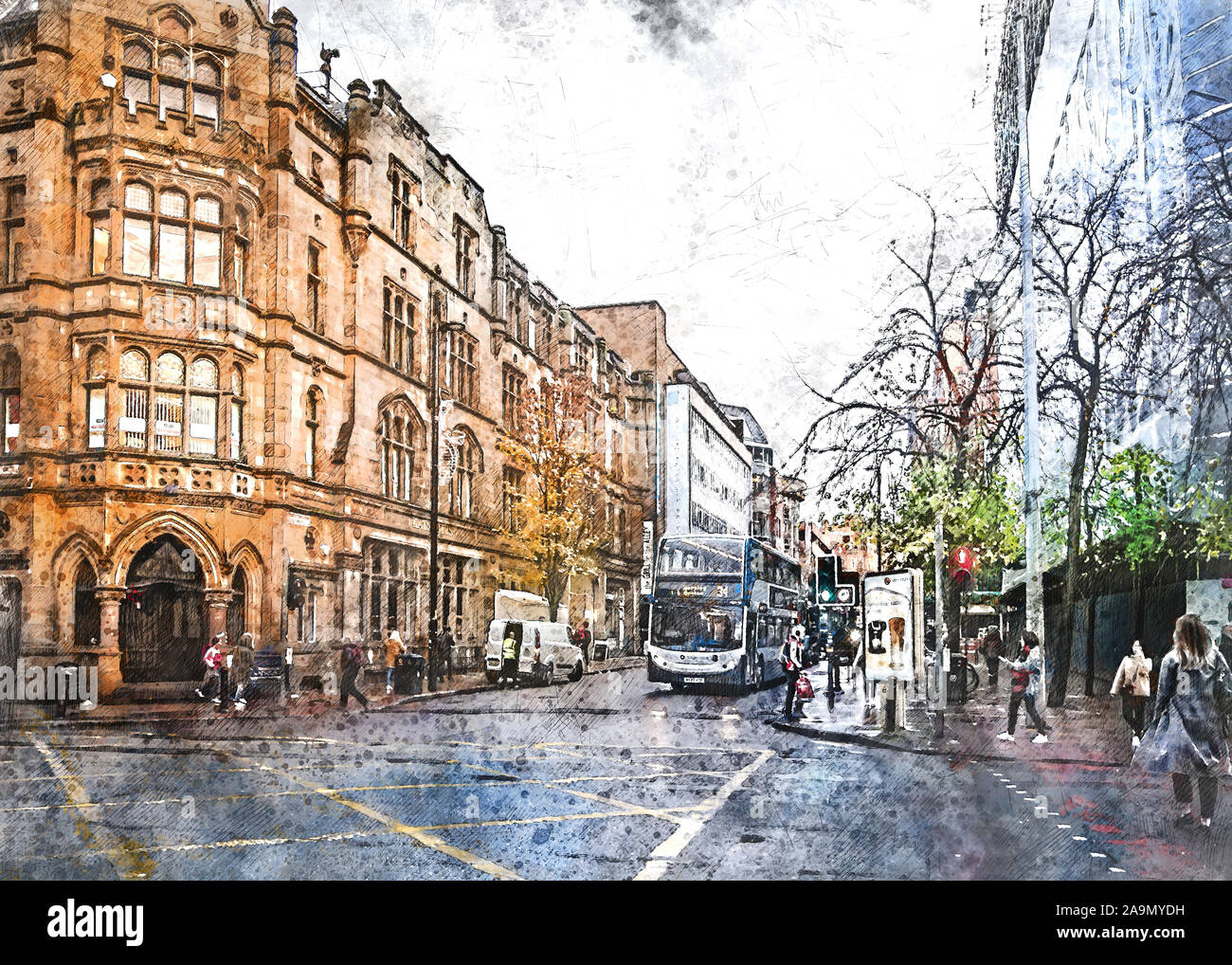 Manchester painting landscape hi-res stock photography and images - Alamy