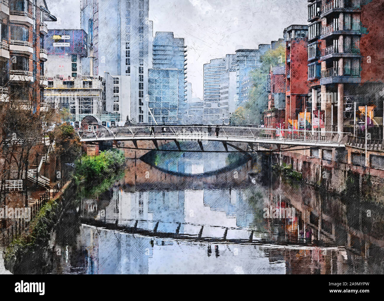 Manchester painting landscape hi-res stock photography and images - Alamy
