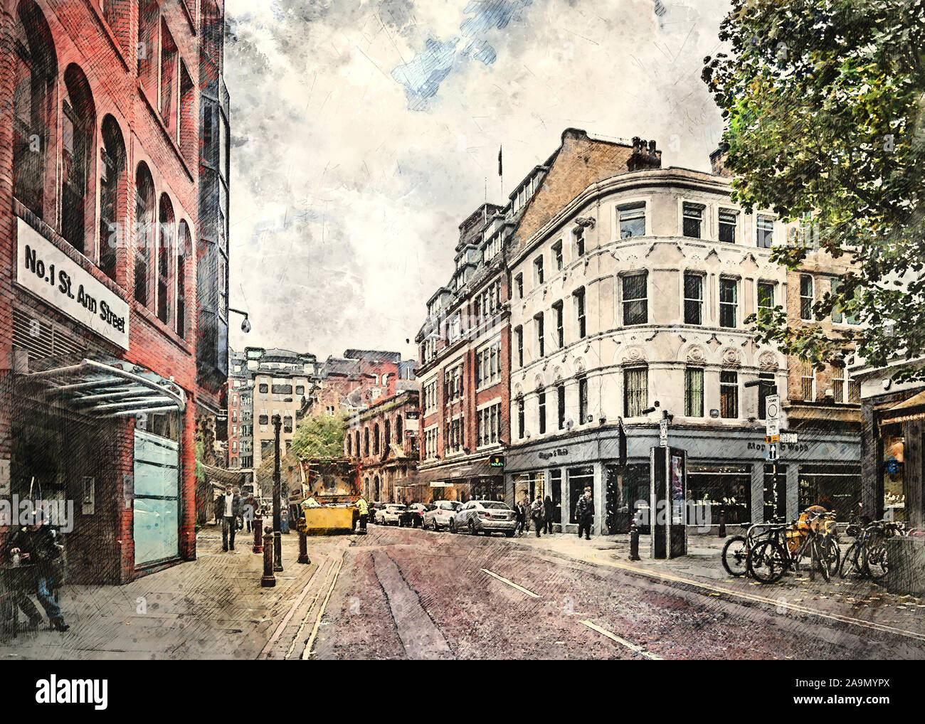 Manchester painting landscape hi-res stock photography and images - Alamy