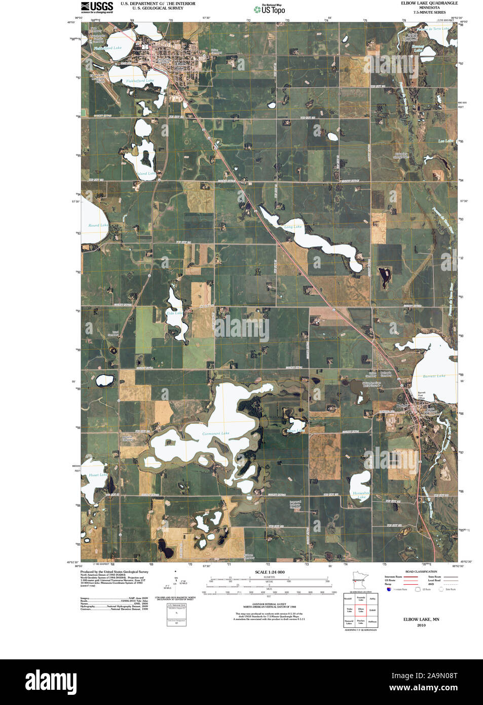 Map of elbow lake hi-res stock photography and images - Alamy