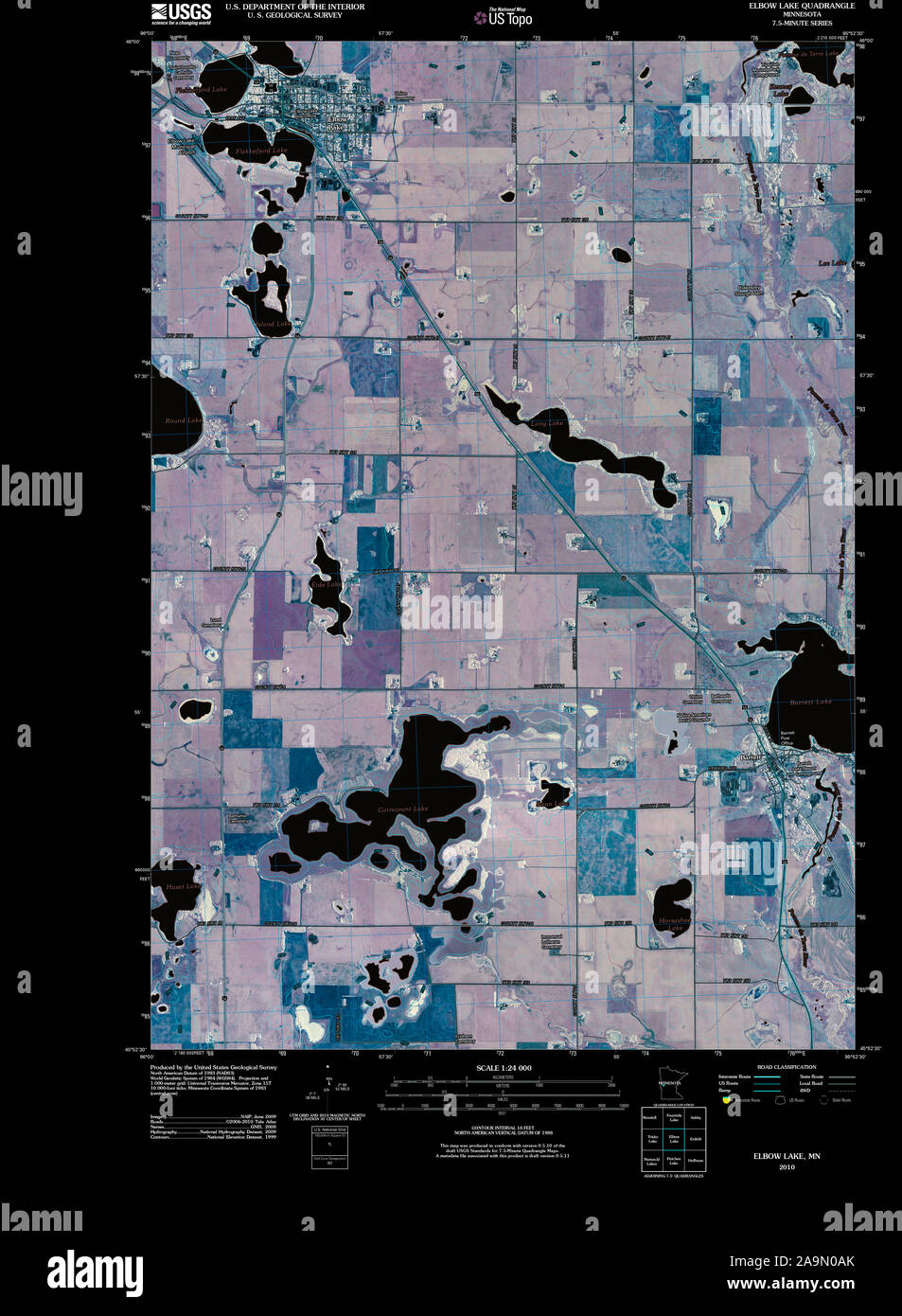 Map of elbow lake hi-res stock photography and images - Alamy