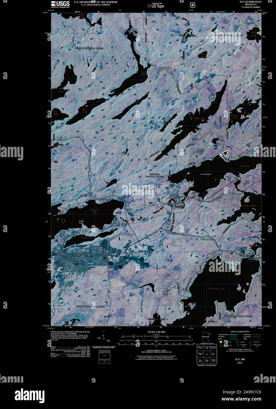 Map of ely minnesota hi-res stock photography and images - Alamy