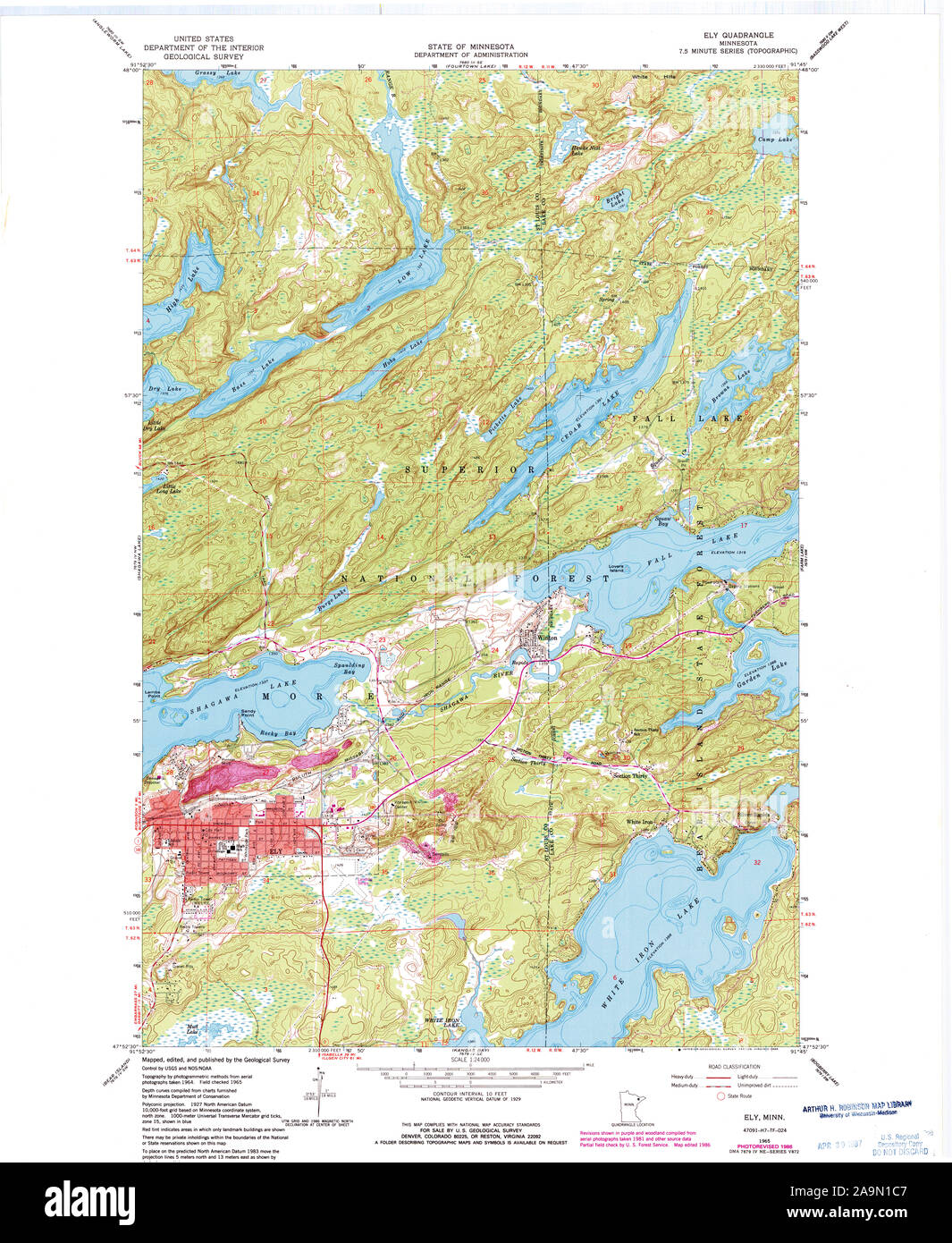 Map of ely minnesota hi-res stock photography and images - Alamy